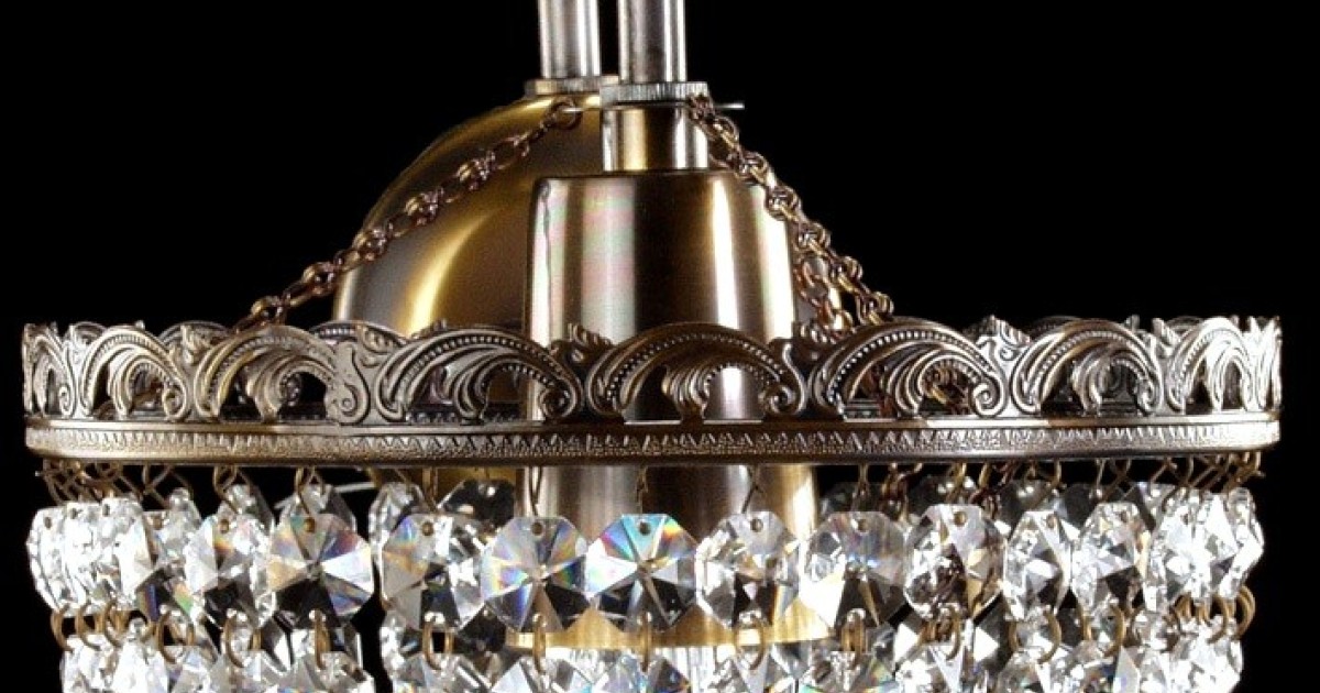 1 Arm Strass crystal wall light with one metal arm - ANTIK brass ...